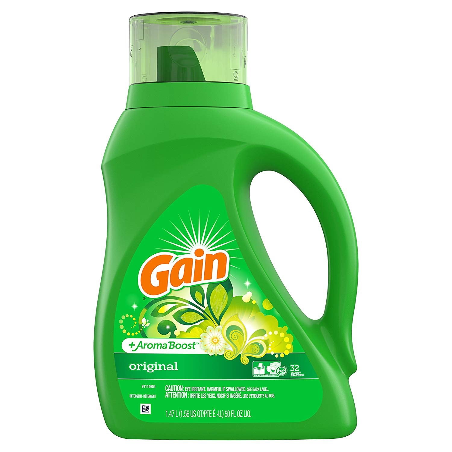 Gain Liquid Laundry Detergent, Original, 32 Loads 50 fl oz Packaging ...