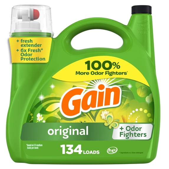 Gain Liquid Laundry Detergent, Original Scent, 194 fl oz, 134 Loads for ...