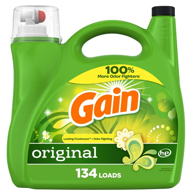 Gain Liquid Laundry Detergent, Original Scent, 194 fl oz, 134 Loads ...