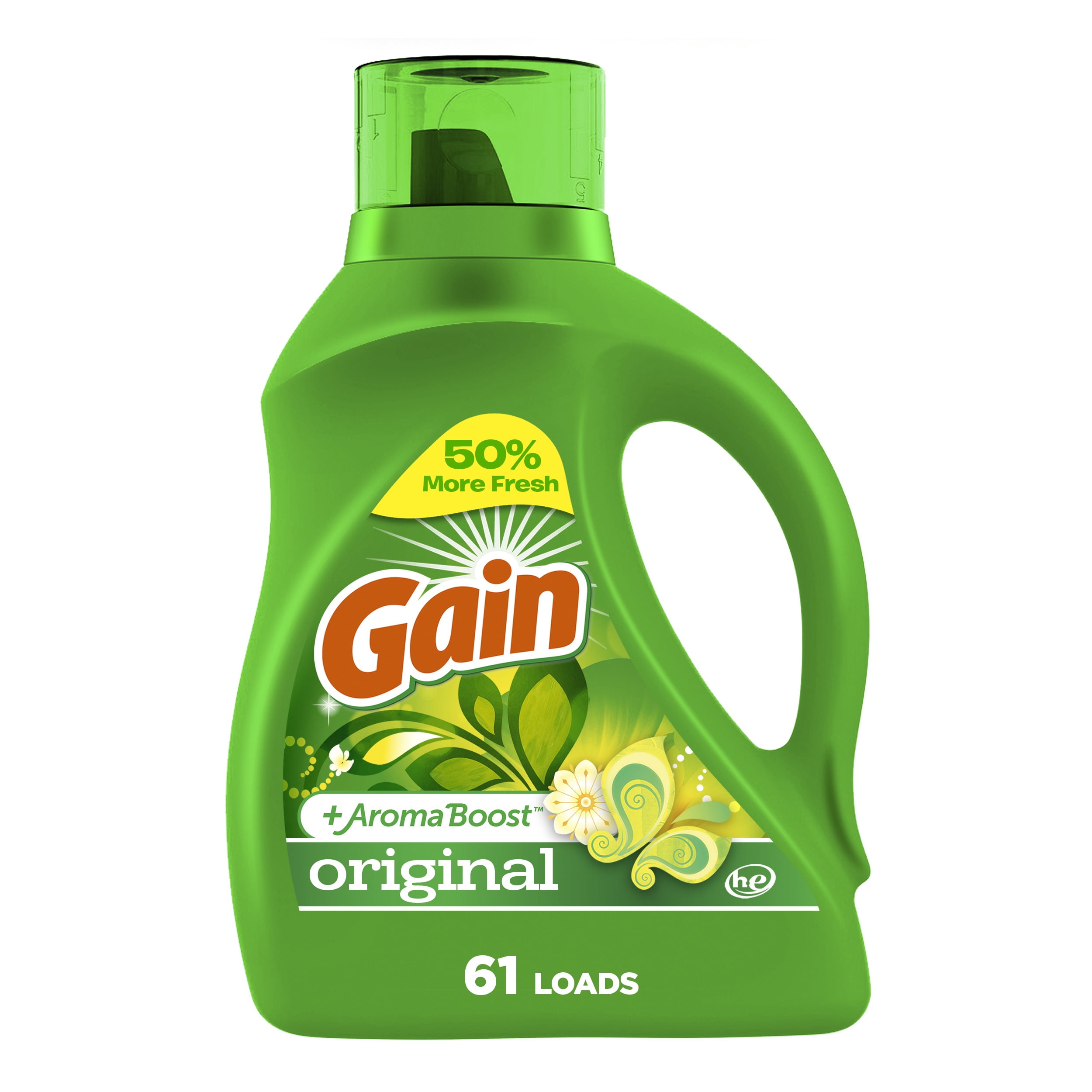 Gain Liquid Laundry Detergent, Original Scent, 61 Loads, 88 fl oz ...