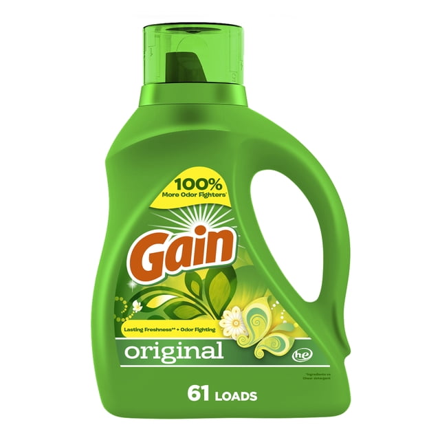 Gain Original Scent Liquid Laundry Detergent, 88 fl oz, 61 Loads, Wash ...