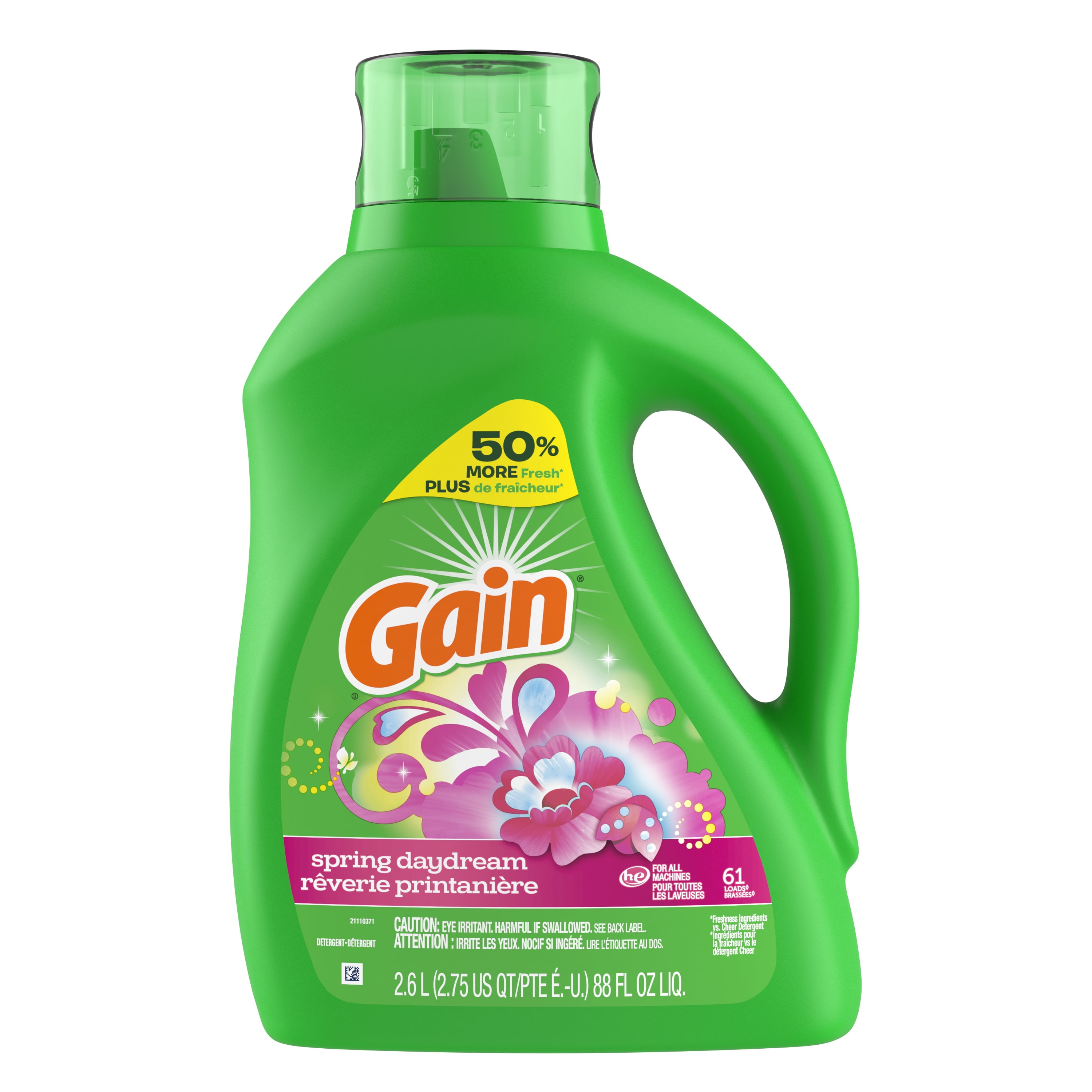 Gain Liquid Laundry Detergent, Spring Daydream, 61 Loads, 88 fl oz ...