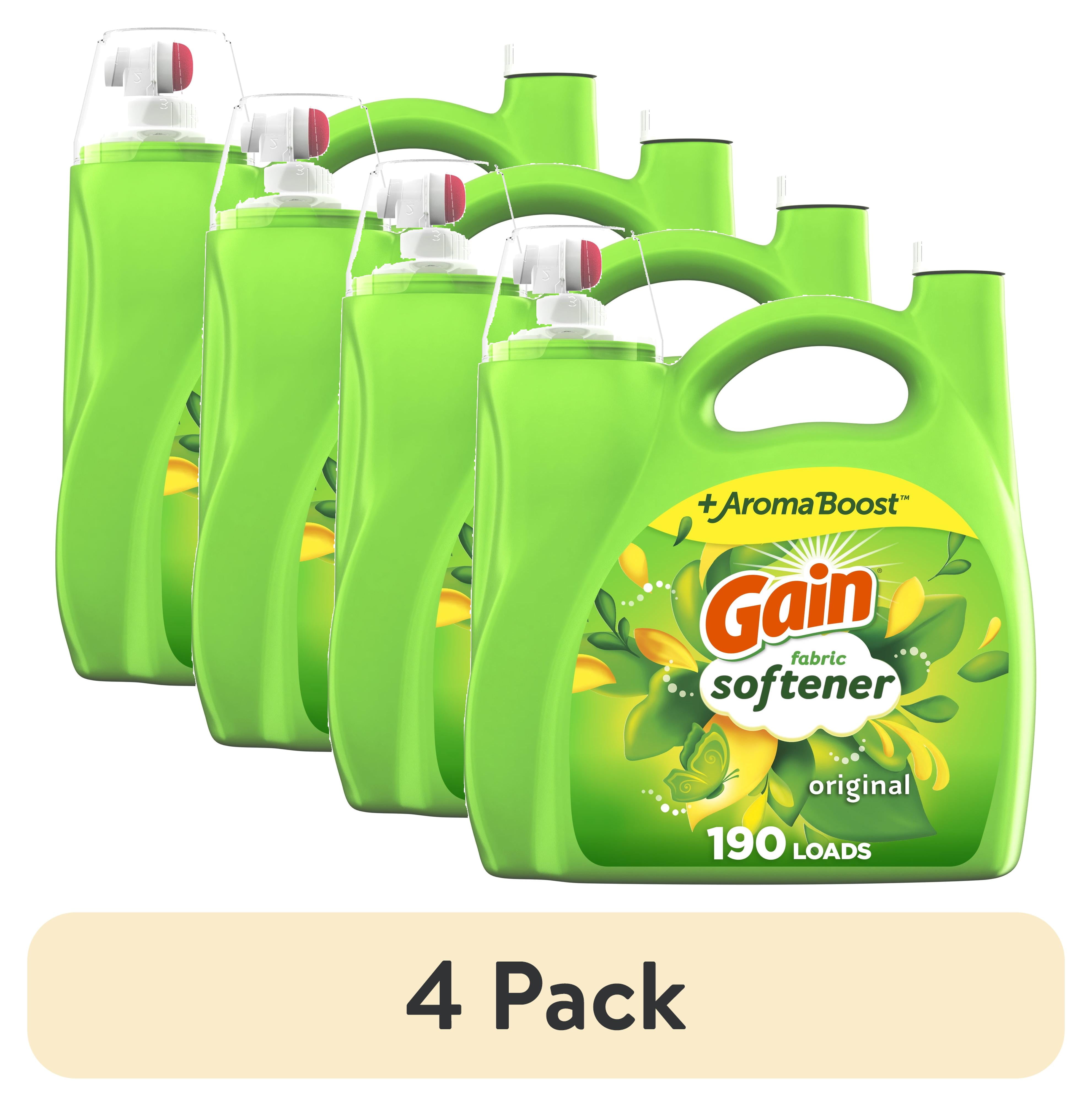 (4 pack) Gain Liquid Laundry Fabric Softener and Conditioner, Original ...