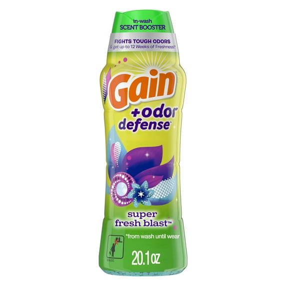 Gain + Odor Defense In-Wash Fabric Laundry Enhancer, Fragrance Booster ...