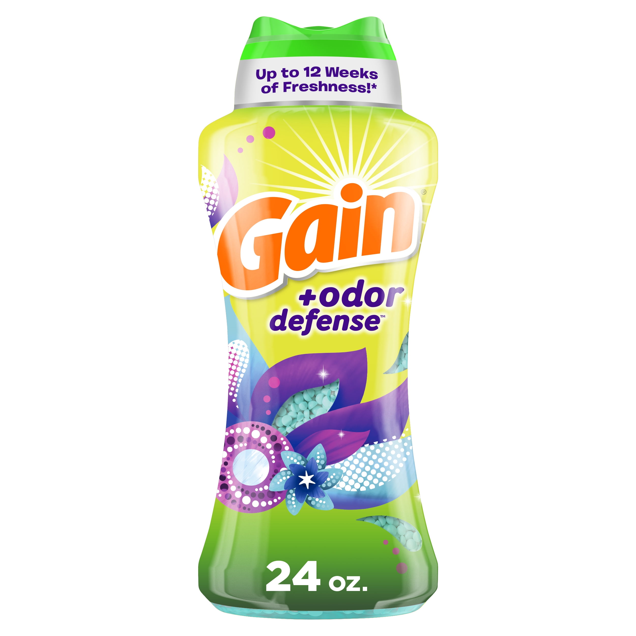 Gain + Odor Defense Laundry Scent Booster Beads, Super Fresh Blast ...