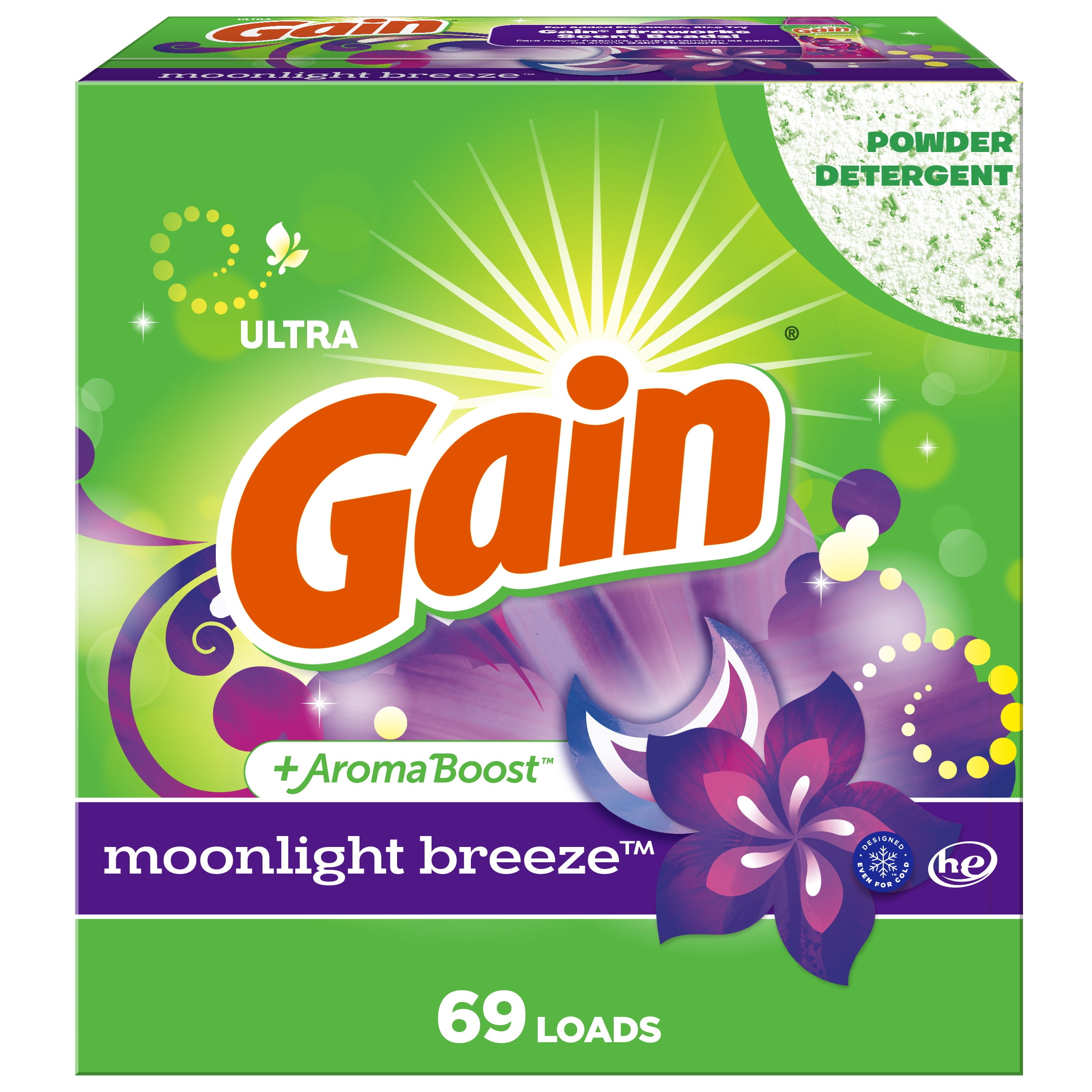 Gain Original Brand Powder Laundry Detergent, Moonlight Breeze Scent ...