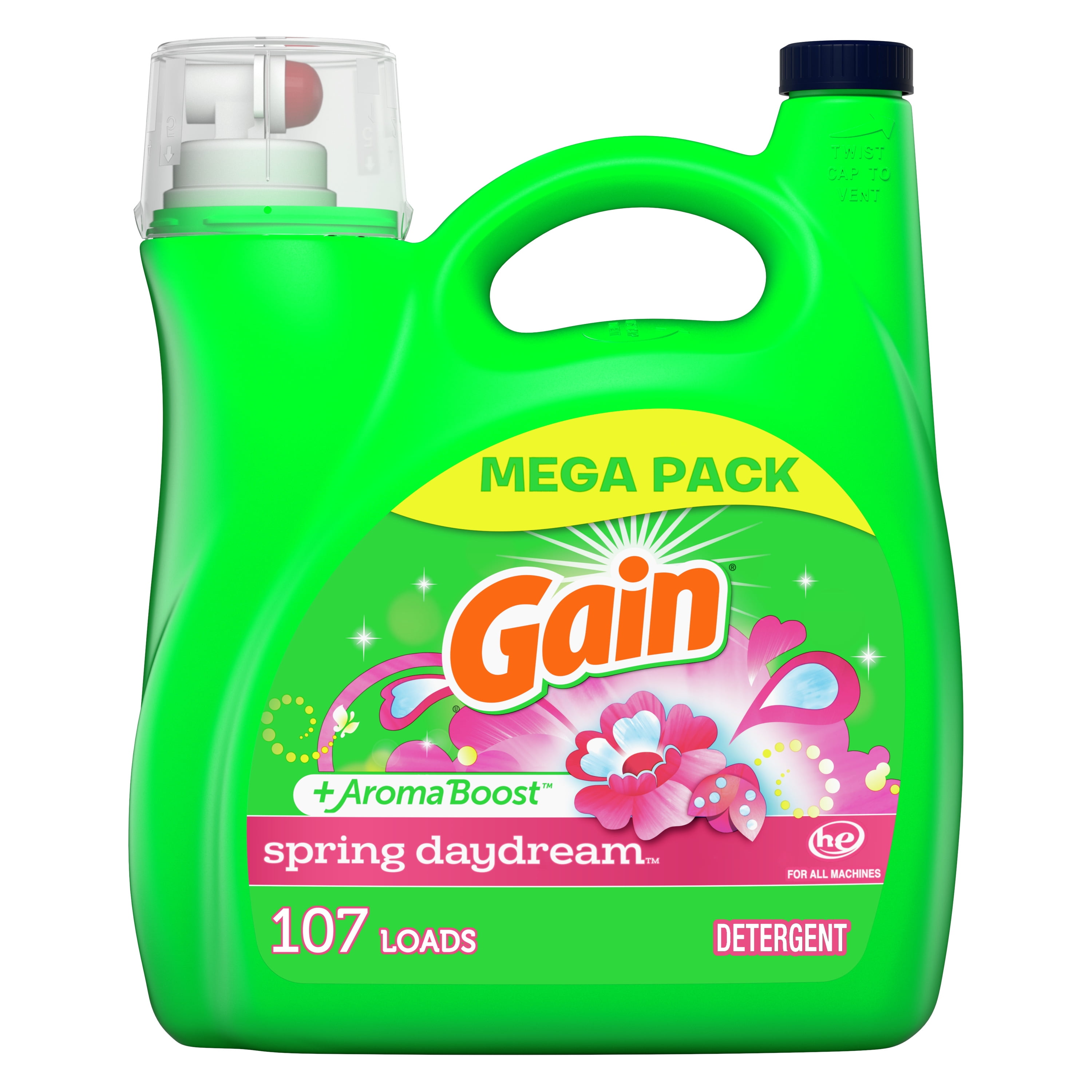 Gain Spring Daydream Liquid Laundry Detergent, 165 Fl Oz, 107 Loads ...