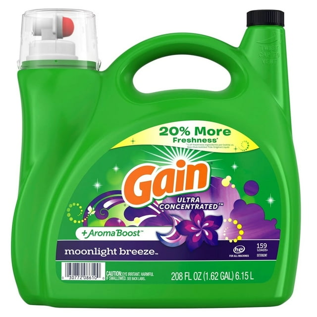 Gain Ultra Concentrated Aroma Boost Laundry Detergent, Moonlight Breeze ...