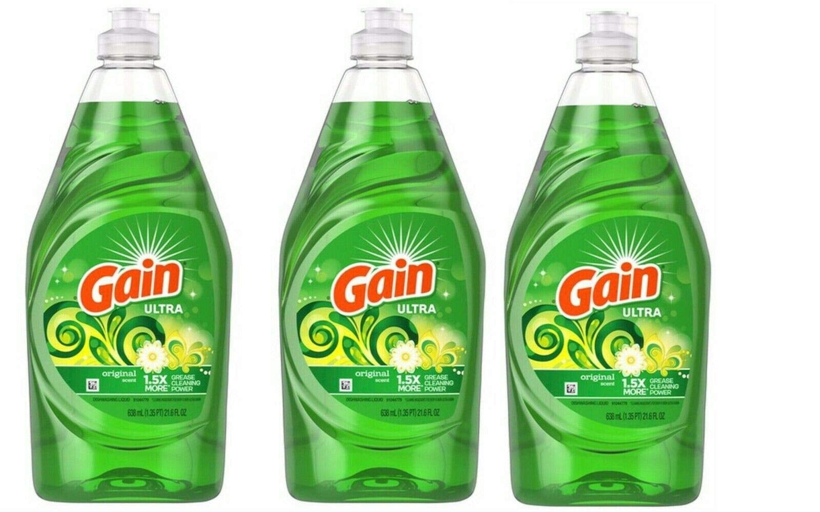 Gain Ultra Dishwashing Liquid Dish Soap, Original Scent - 21.6 Oz Pack ...