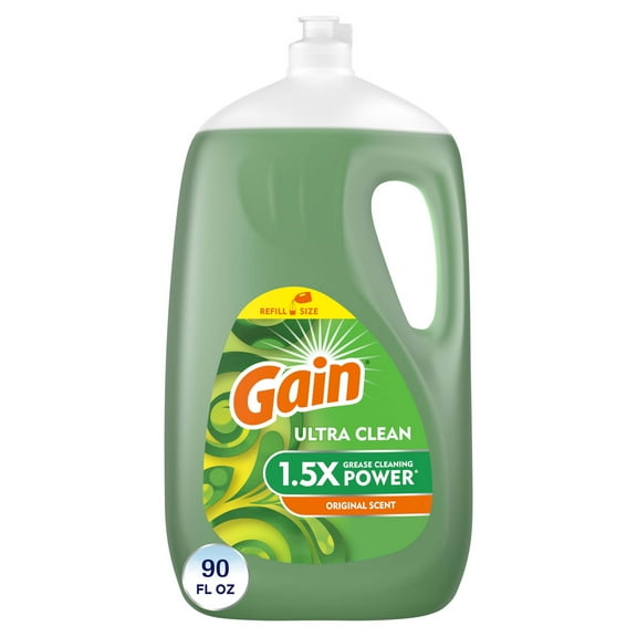 Gain Ultra Dishwashing Liquid Dish Soap, Original Scent, 90.0 fl oz ...