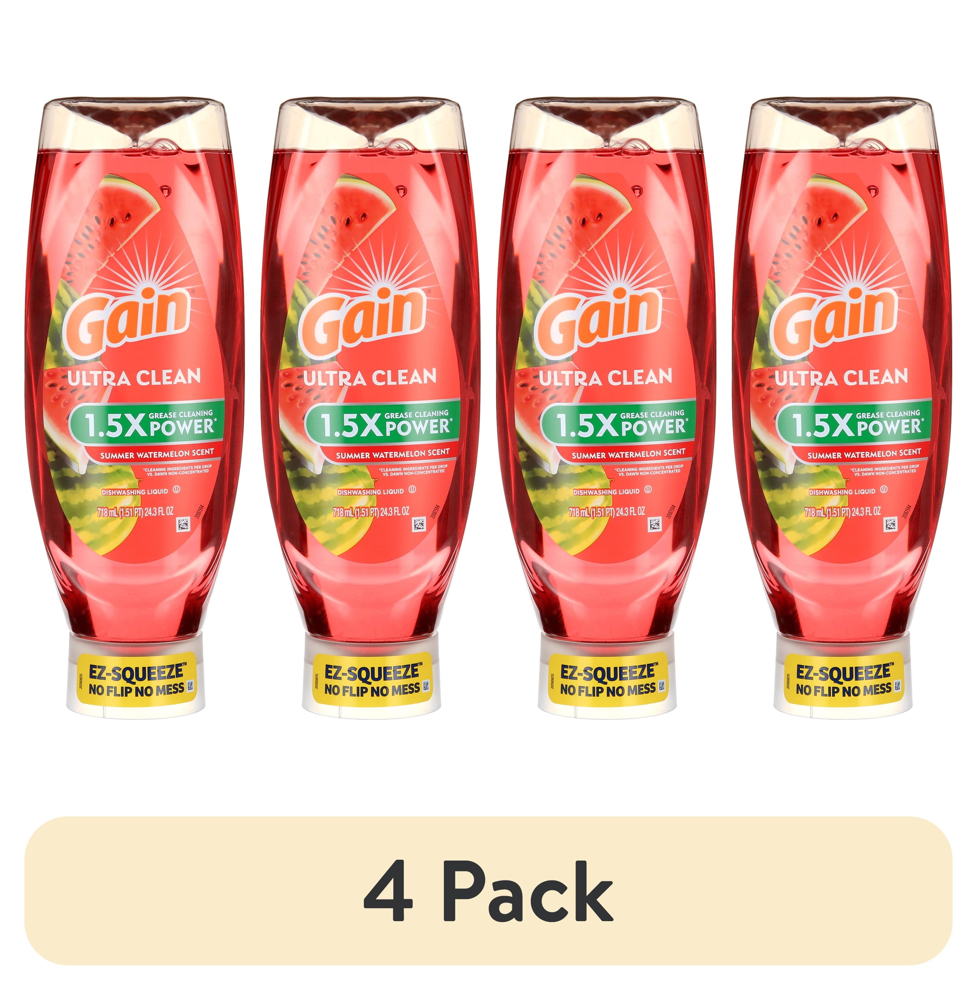 (4 pack) Gain Ultra Original EZ-Squeeze Dish Soap, Dishwashing Liquid ...