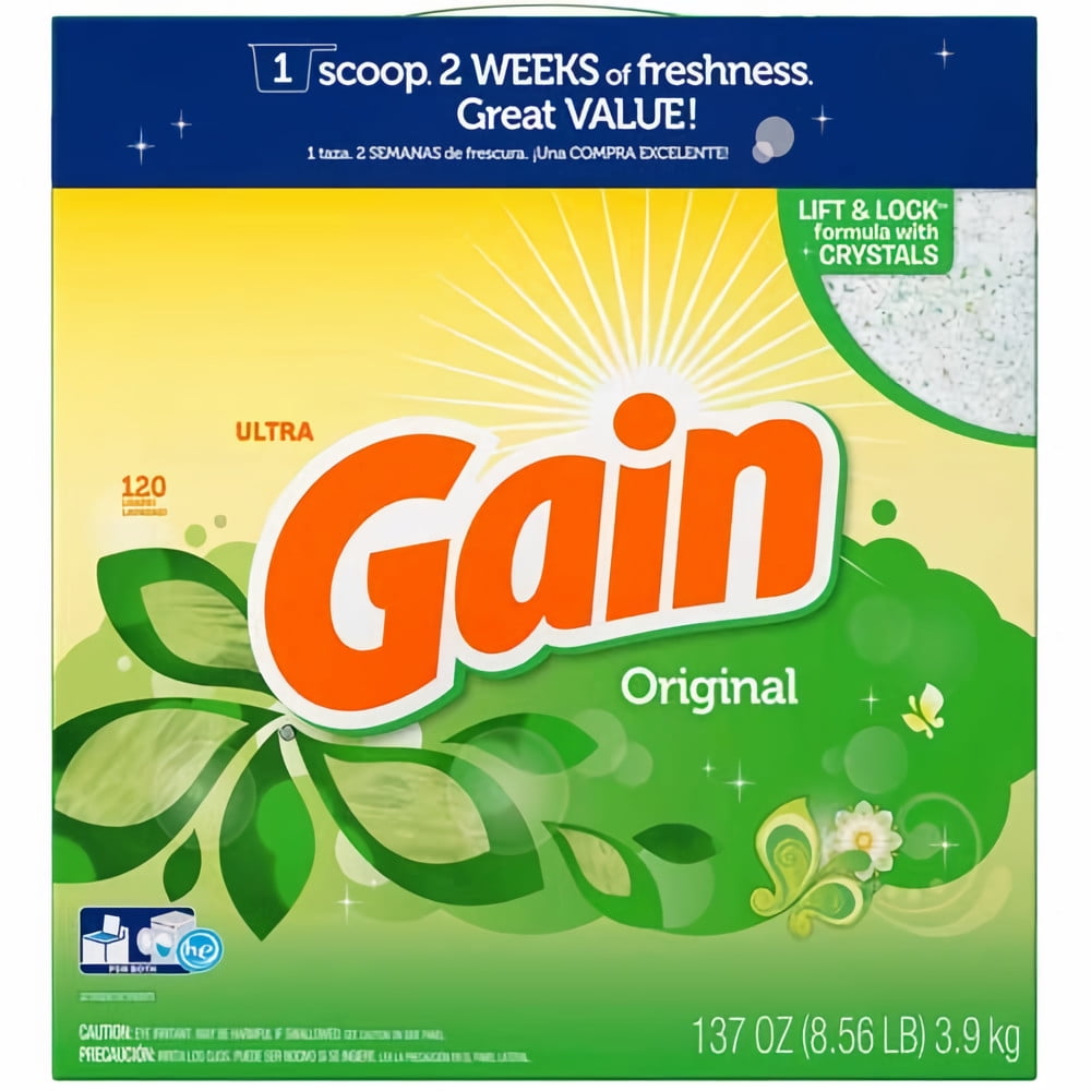 Gain Ultra Powder Laundry Detergent Original 137 Ounce (Pack of 2 ...