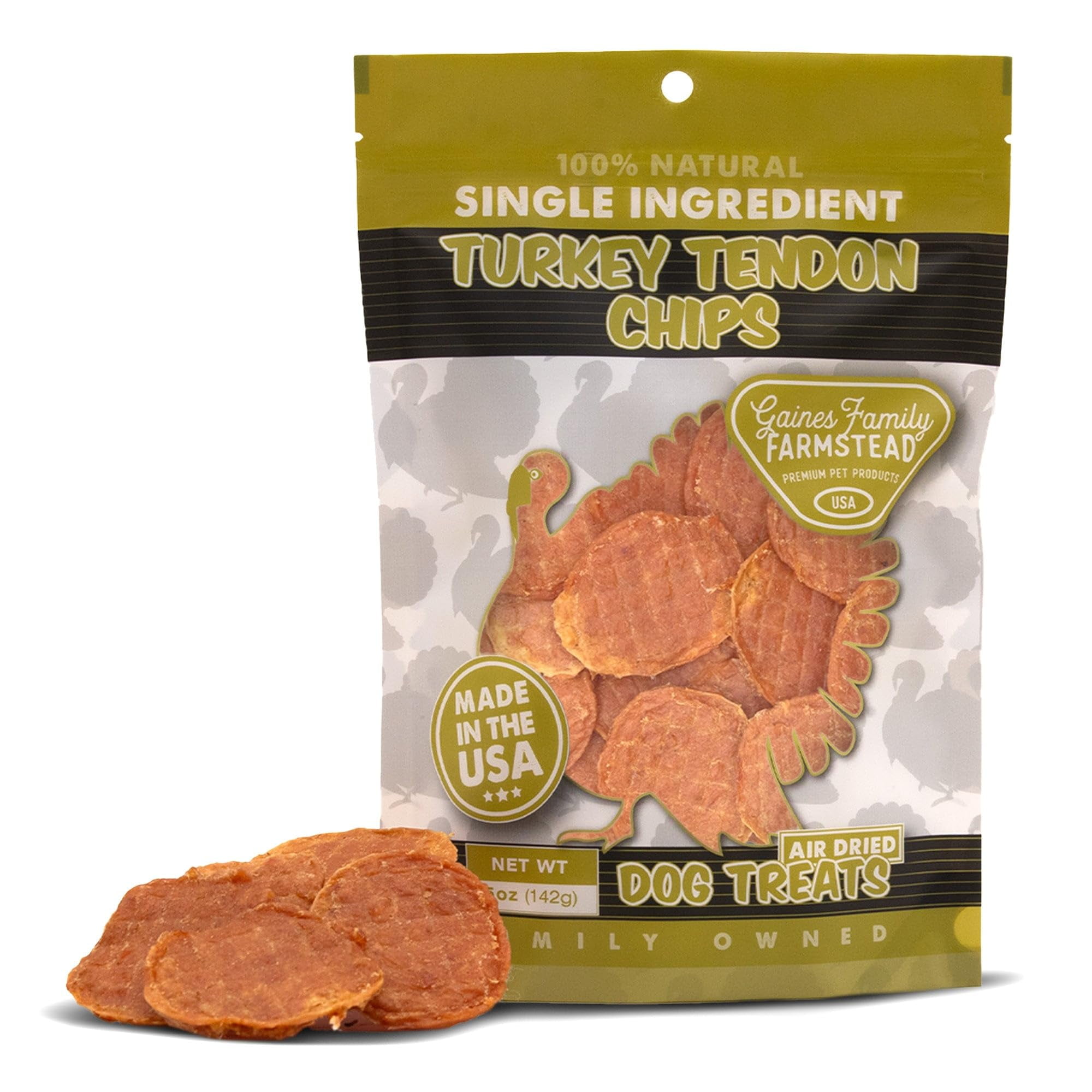 Gaines Family Farmstead Turkey YYF14 Tendon Chips for Dogs - 5 oz ...