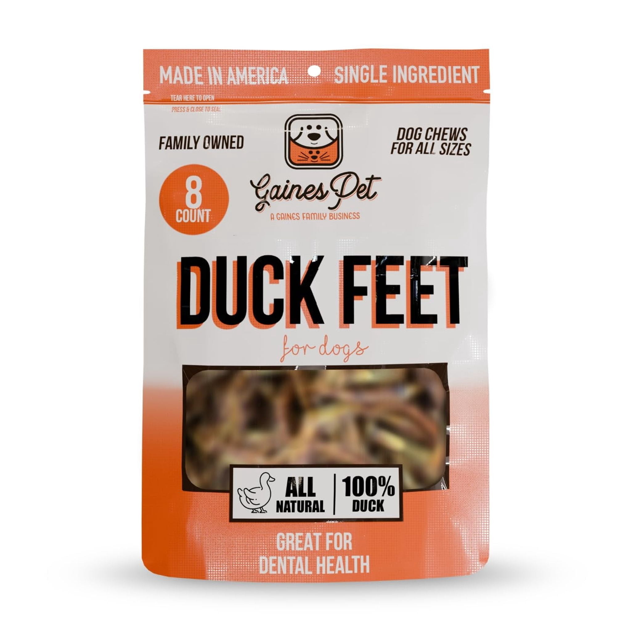 Gaines Pet Duck Feet for Dogs - 8 Count, Whole Dehydrated Duck Feet Dog ...