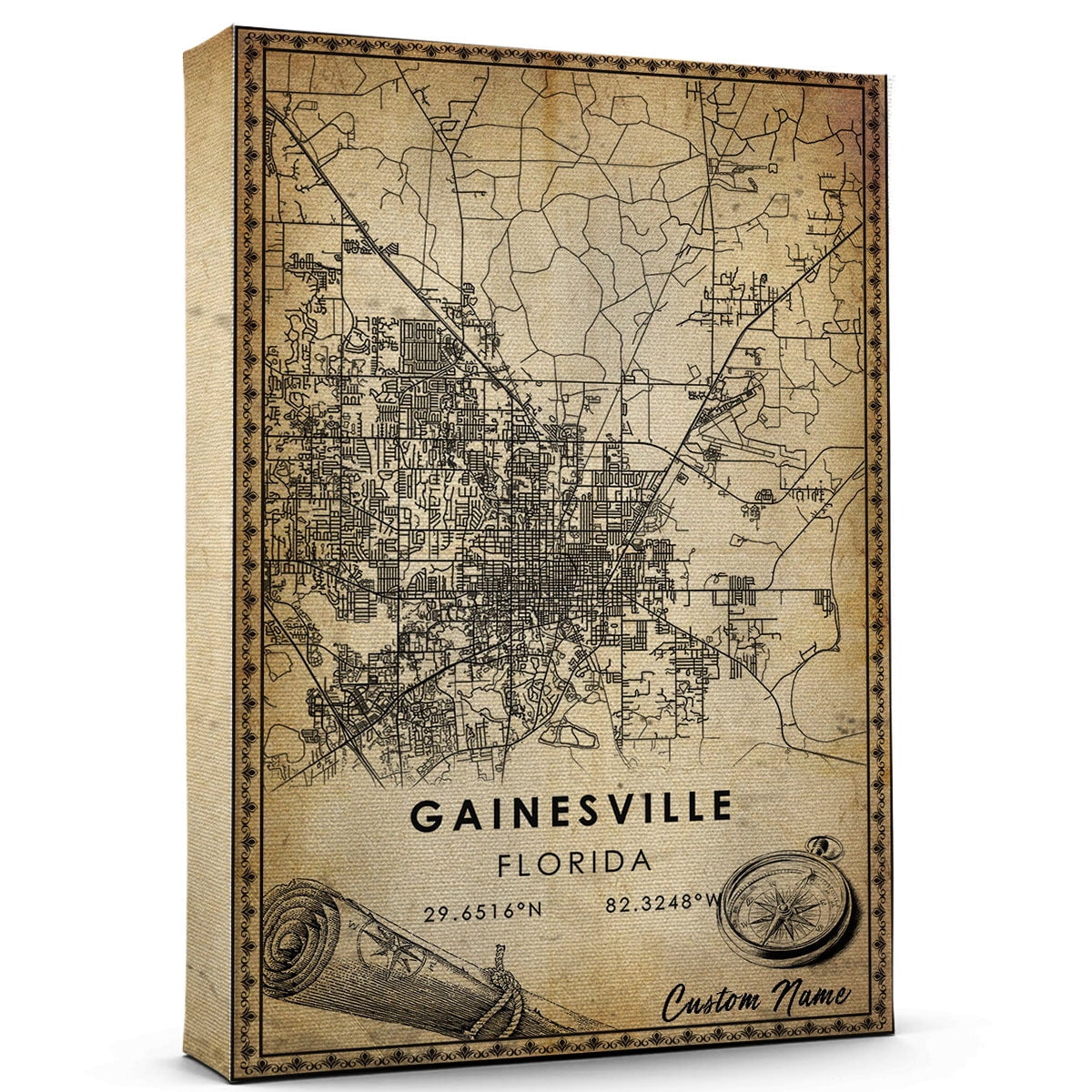Gainesville Map Poster, Florida Map Art Poster, Canvas, Gainesville Map ...