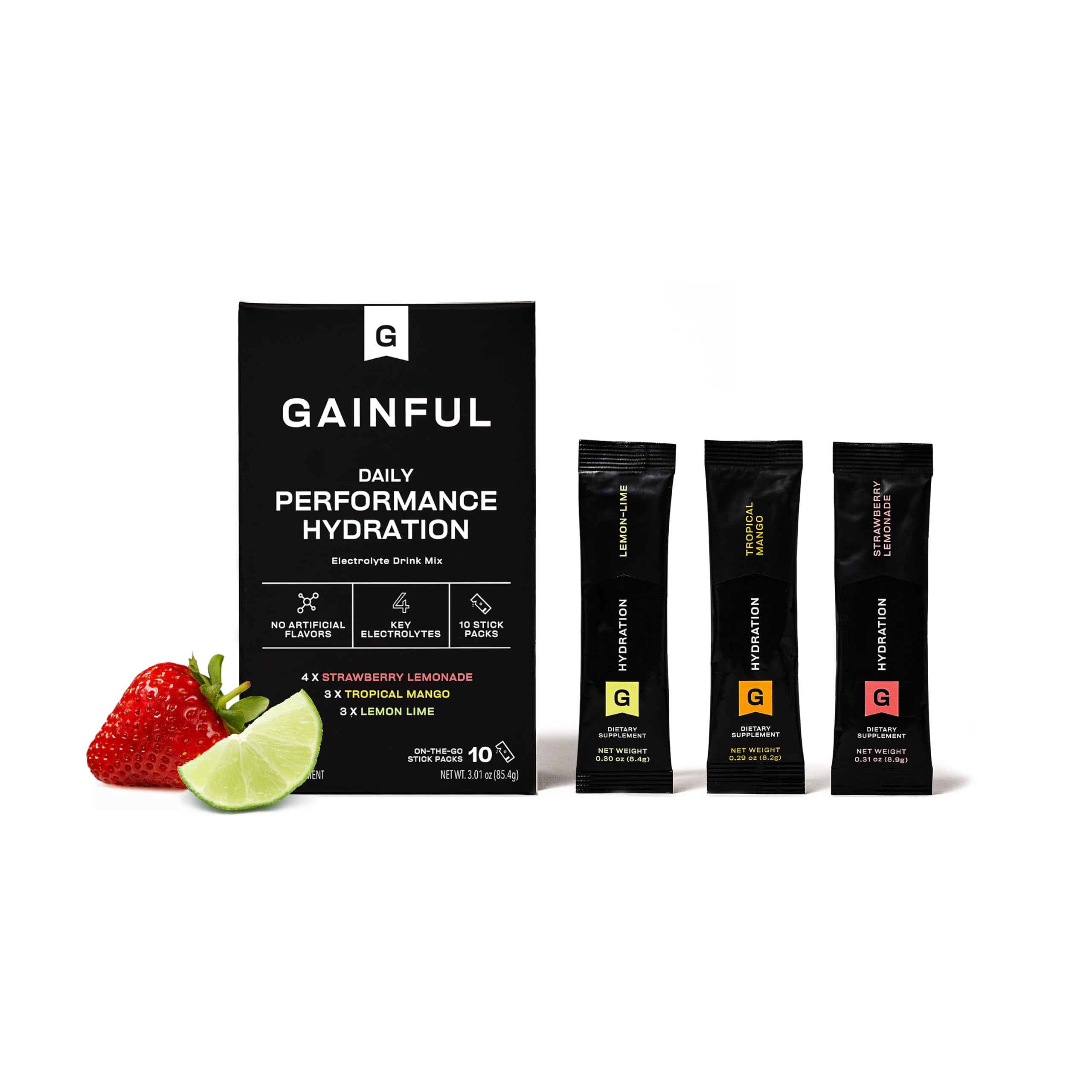 Gainful Hydration Packets Variety Pack, Decaffeinated with Key ...
