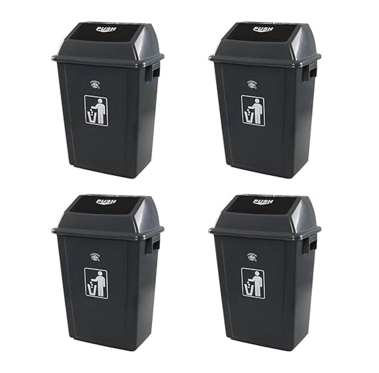 Gainhope 4-Pack 13 Gallon Large Kitchen Trash Can, Plastic Garbage Can ...
