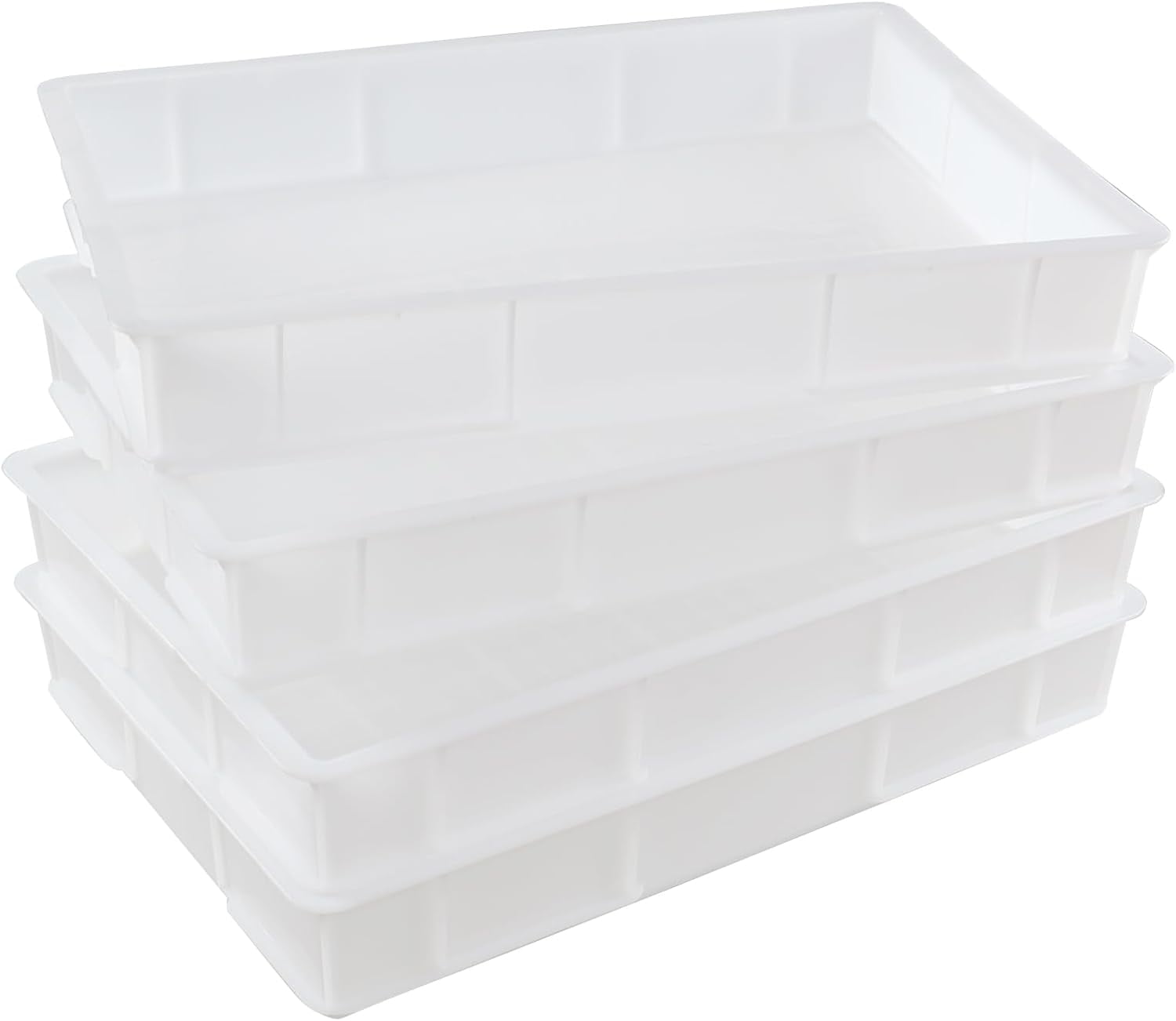 Gainhope 4-Pack Commercial Large Stackable Pizza Proofing Dough Box, Plastic Pizza Dough Boxes ...