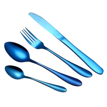 Walmart's 20-Piece Blue Silverware Set, Complete Stainless Steel ...