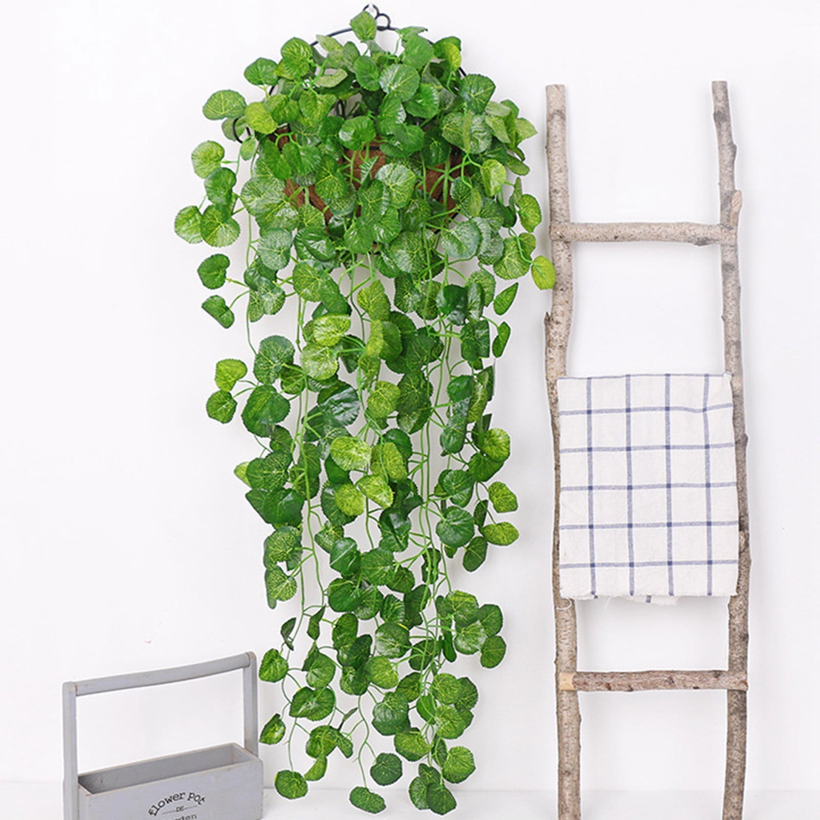 Gaiseeis Clearance Artificial Hanging Plants Begonia Fake Leaves Greeny ...