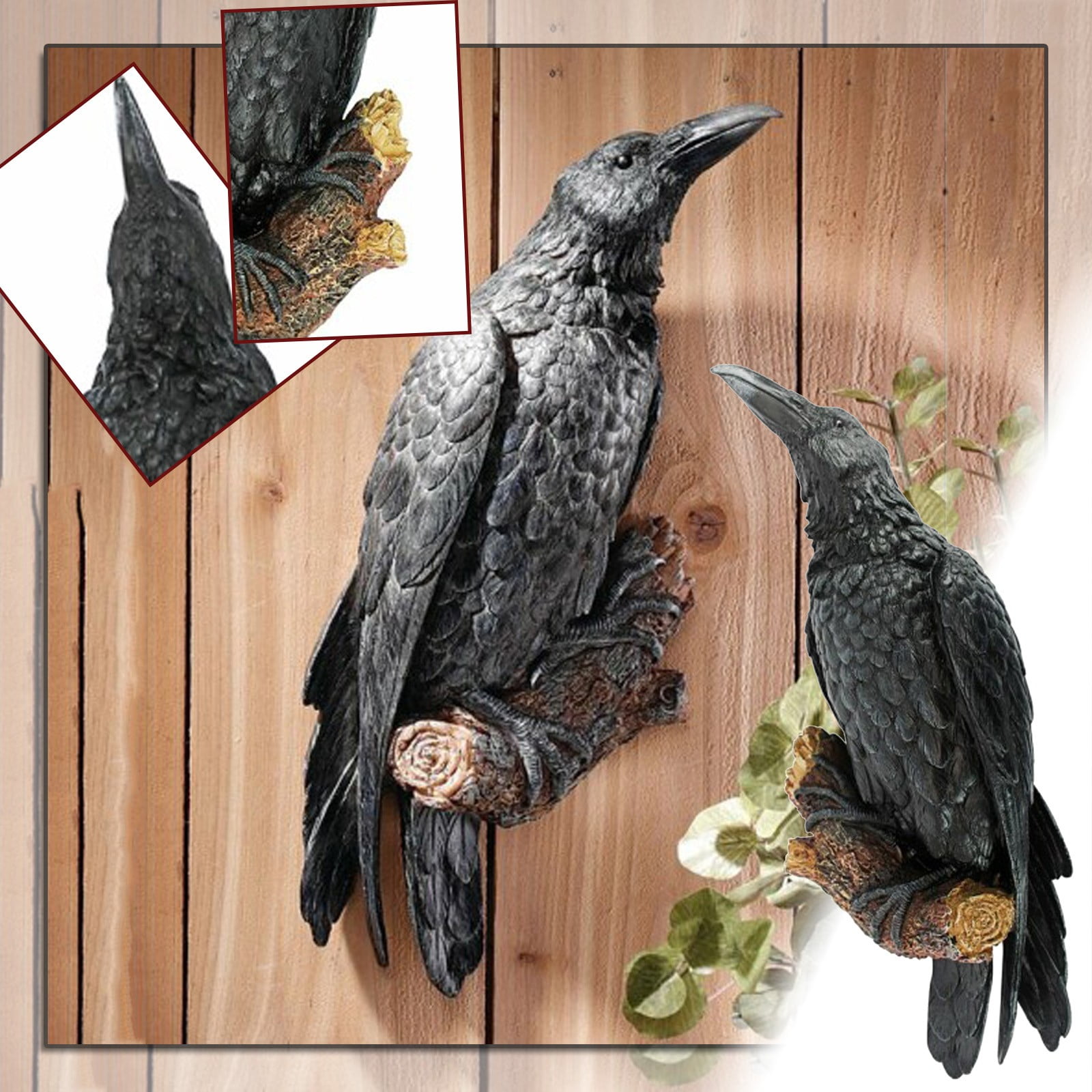Gaiseeis Crow's High Wall Craft Decoration, Creative Eaves Decoration ...