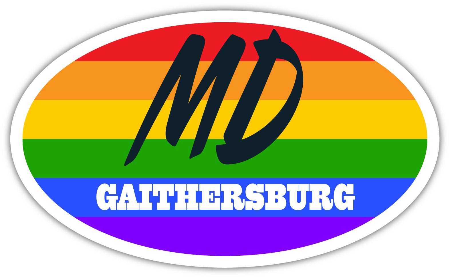 Gaithersburg MD Maryland Montgomery County Rainbow Pride Flag 6 Stripes ...