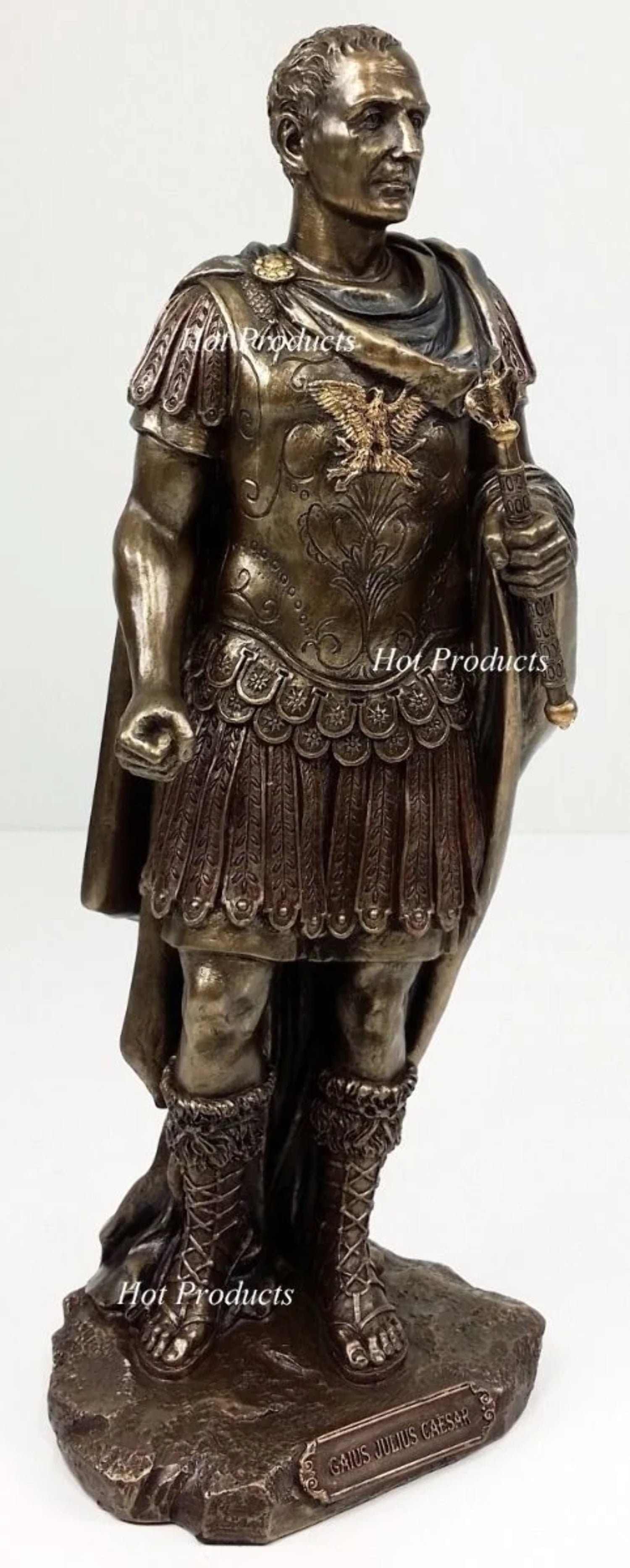 Gaius Julius Caesar in Roman Military Uniform Statue Bronze Finish ...
