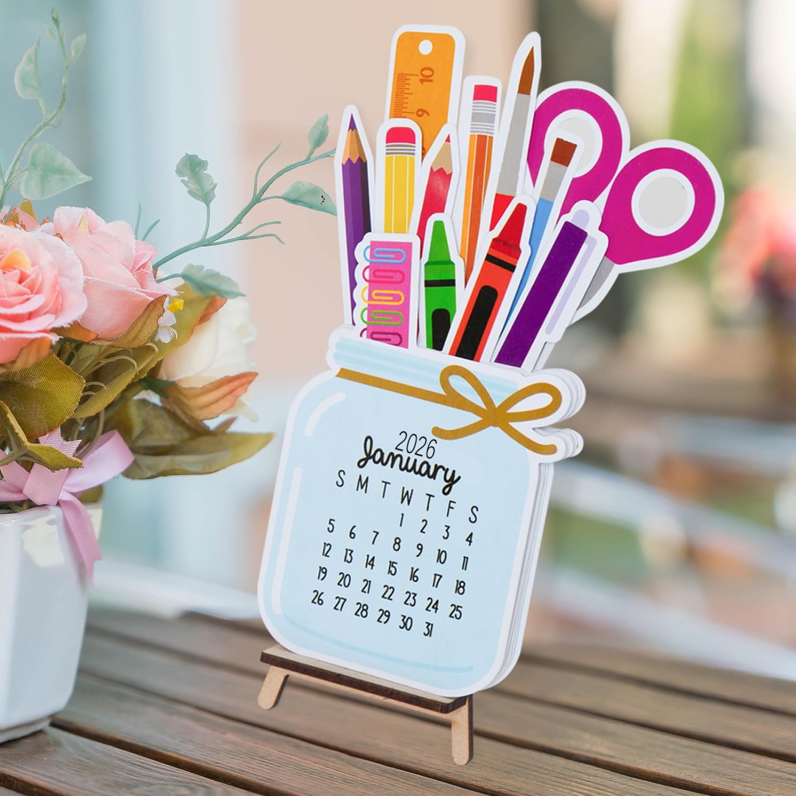 Gaiwos Desk Calendar 2026, Pen Holder Shaped New Year Monthly Calendar ...