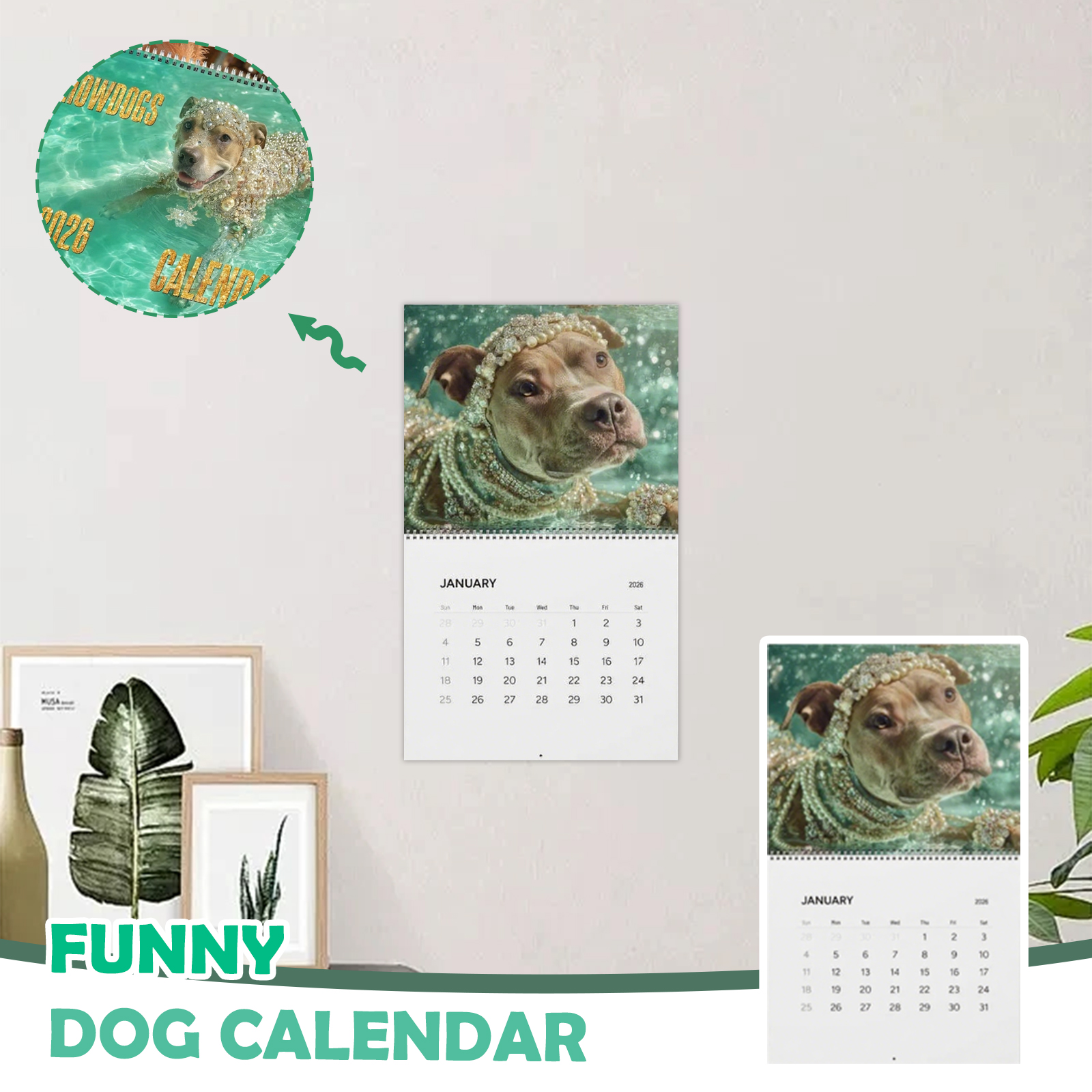 Gaiwos Dog Calendar 2026, Funny Showdogs Wall Calendar 2026, Cute ...