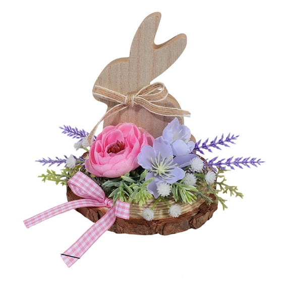 Gaiwos Easter Bunny Table Decorations 5.5 inch, Round Wooden Plaque ...