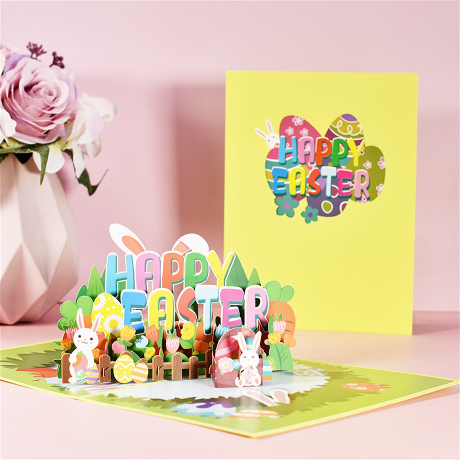 Gaiwos Happy Easter Pop Up Card 8.25 inches, 3D Greeting Card with ...