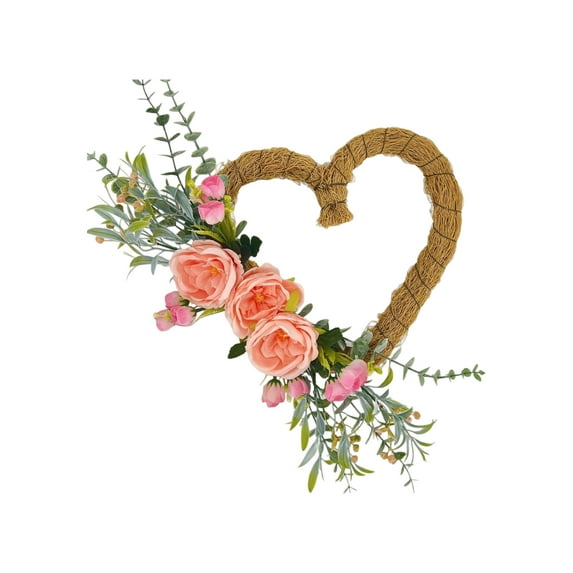 Gaiwos Valentines Heart Wreaths for Front Door 15.75 inches, Rattan ...