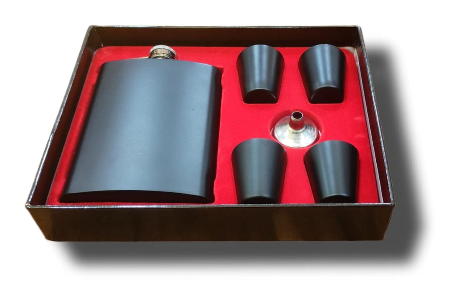Gajanan Stainless Steel Hip Flask 8 Oz 230 Ml with 4 Measuring Flask ...