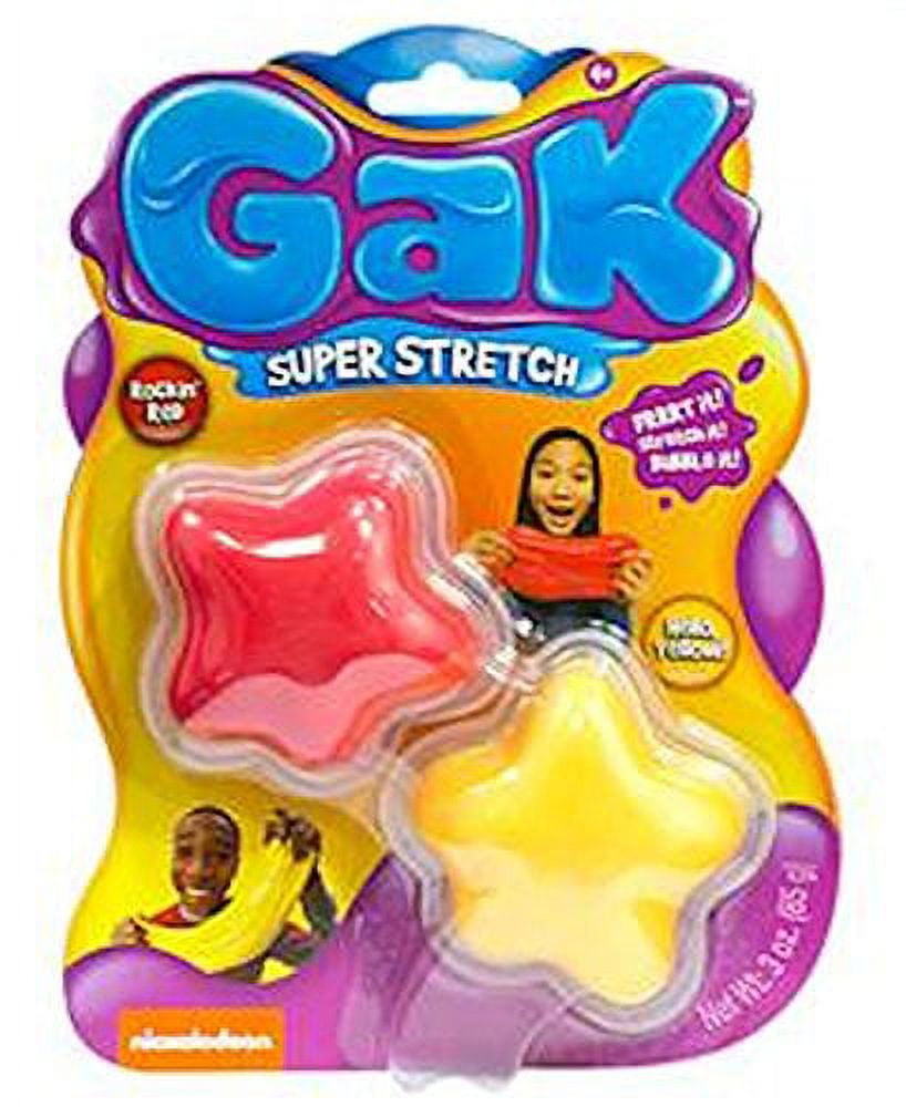 Nickelodeon Gak Super Stretch Toy, Rockin' Red and Hello Yellow ...