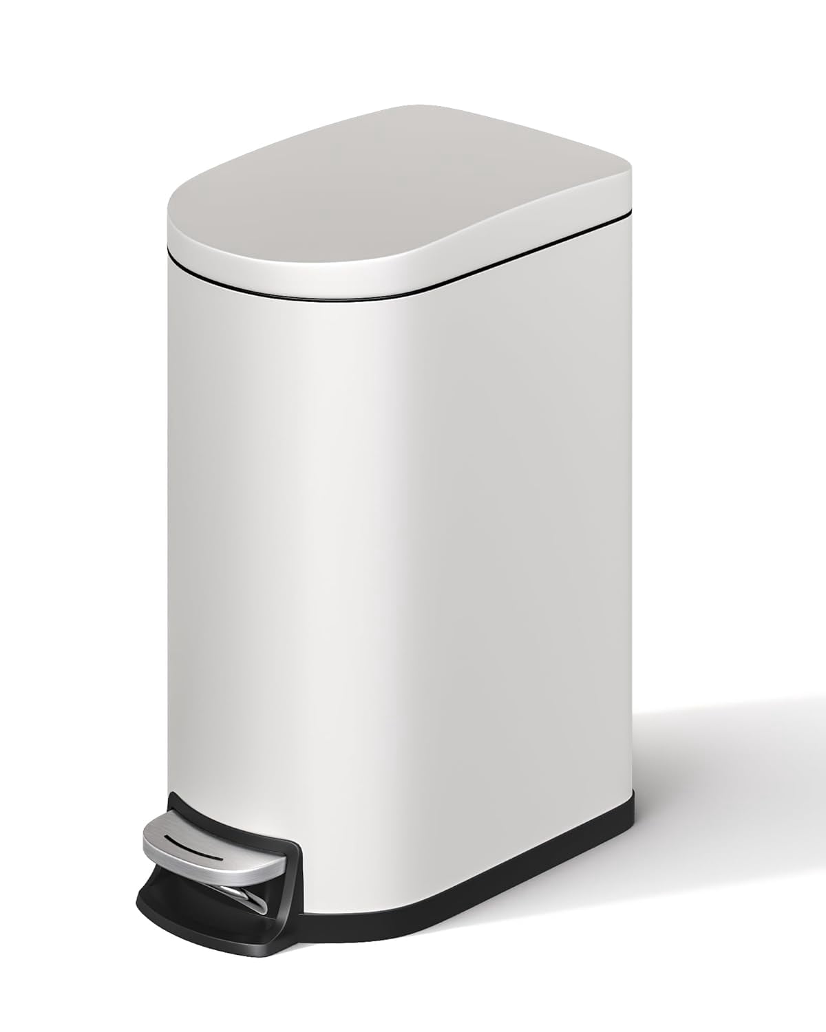 Gal Dual Compartment Trash Can Stainless Kitchen Garbage Bin with Foot ...