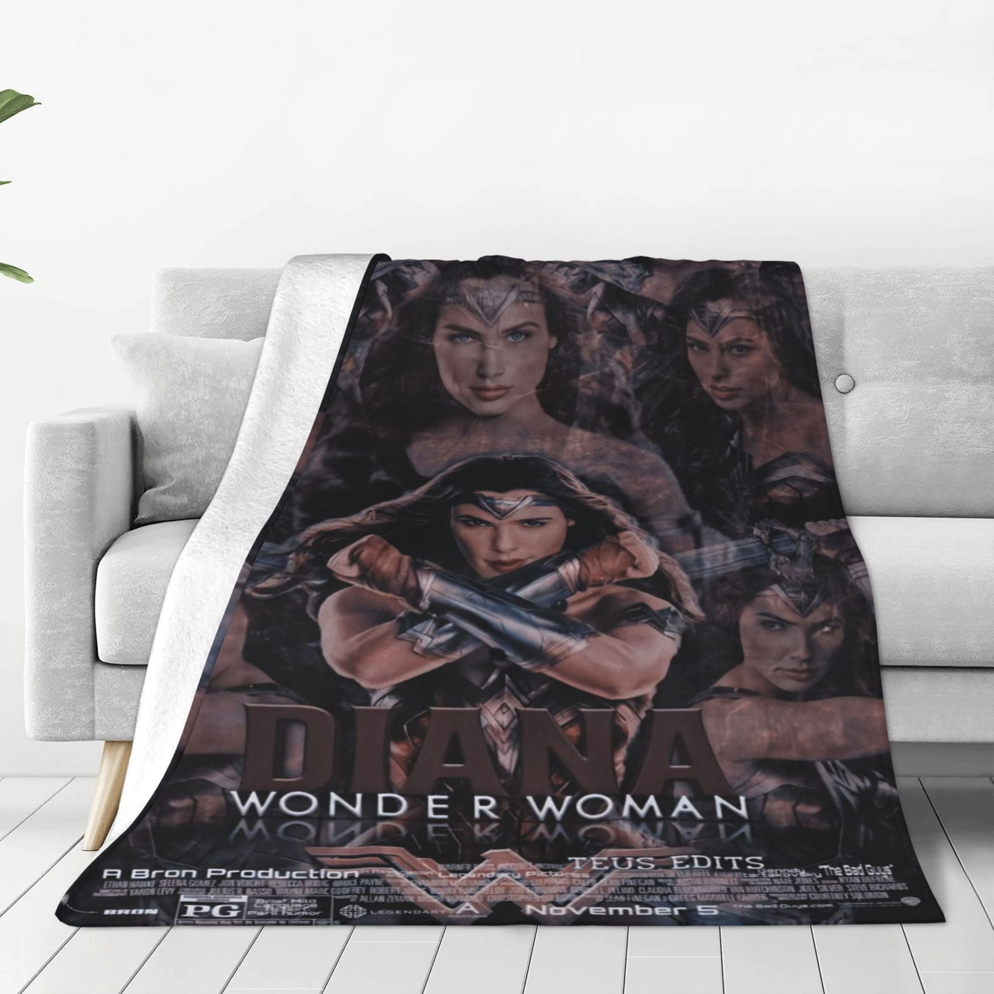Gal Gadot Throw Blanket Soft Plush Travel Blanket For Bedroom Living ...