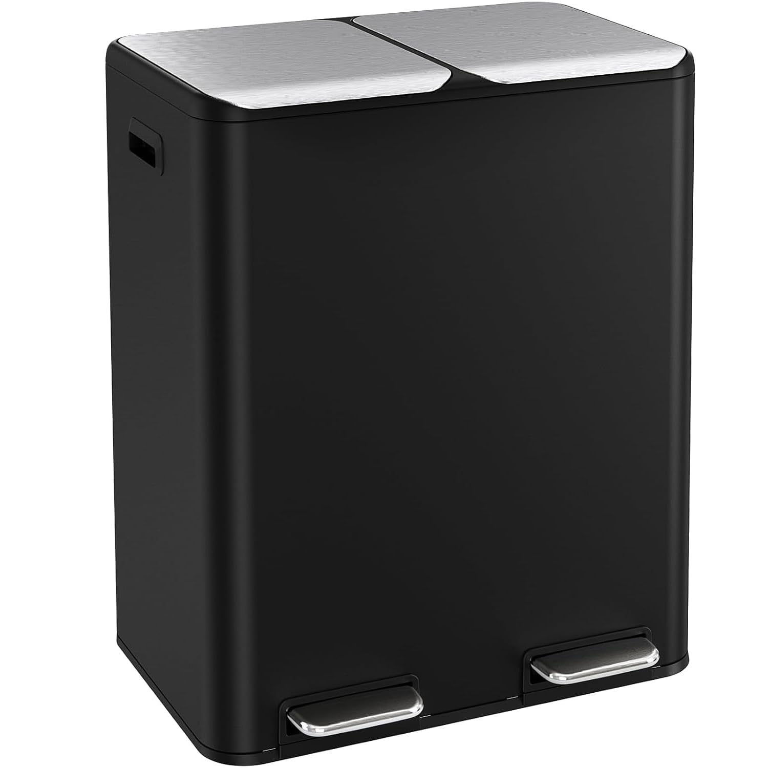 Gal x L) Dual Trash Can Stainless Kitchen Garbage Bin Recycle Dustbin ...