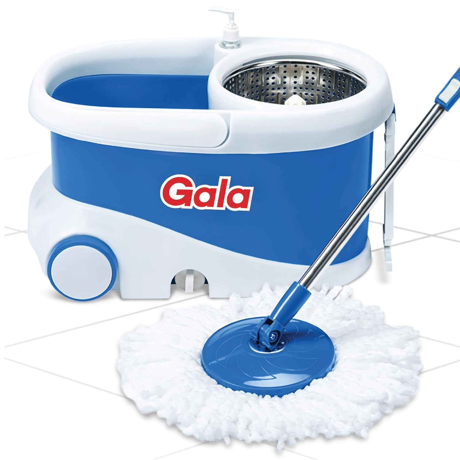 Gala Jet Spin Mop Steel Winger Big Wheels 2 Microfiber Refills Floor ...