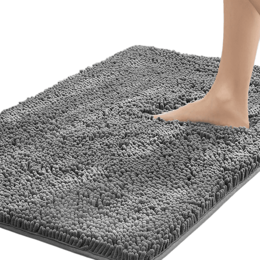 GalaGab Bathroom Floor Mat with Thick Chenille Anti Slip Pad, Quick ...