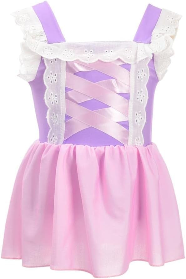 GalaGarb Girls Princess One Piece Swimsuit with Skirt Swimwear Swimming ...