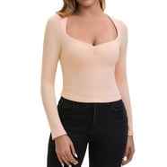 MOYIKO Women's Slim Fitted Long Sleeve Crewneck Top with Comfortable, Stretchy Fabric - Walmart.com