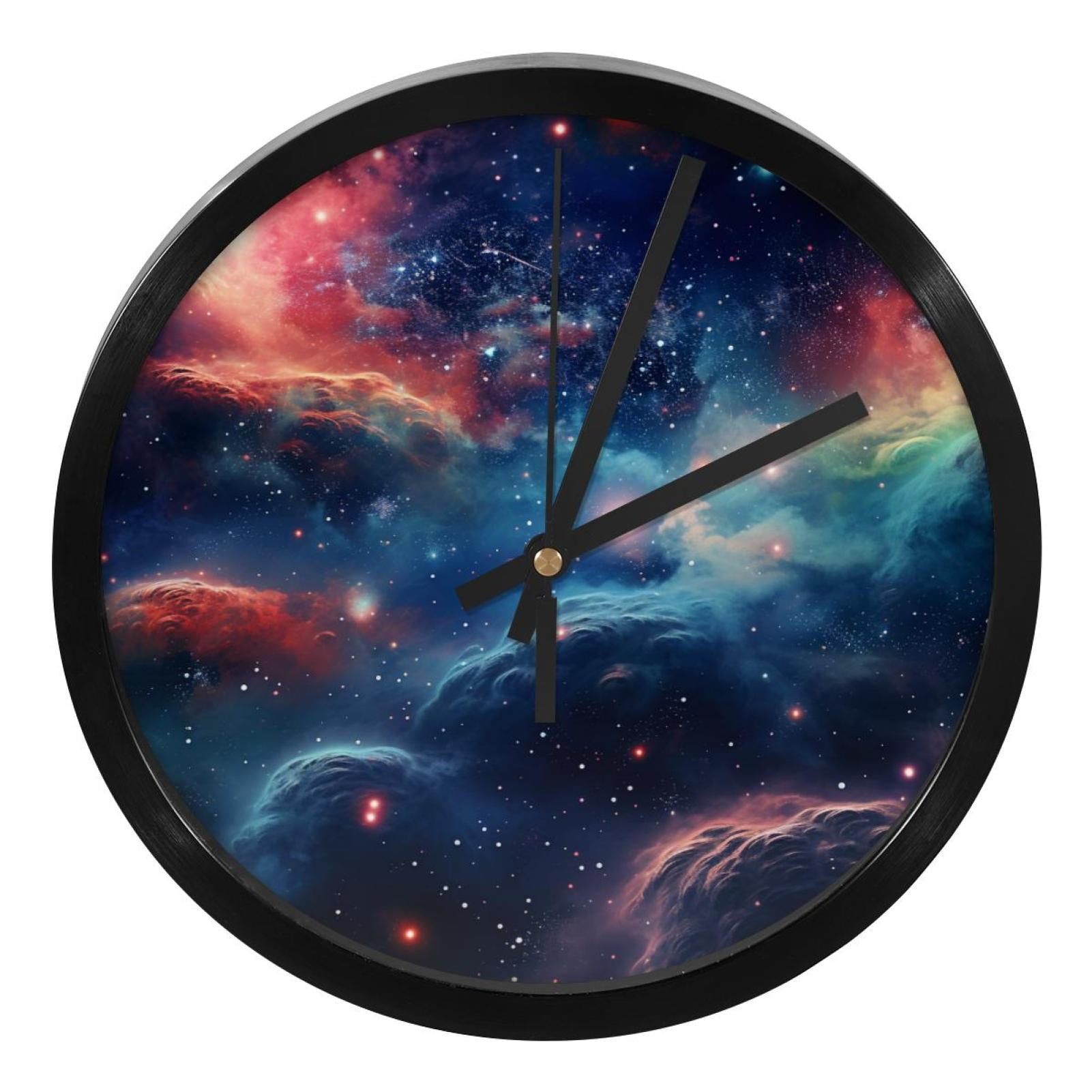 Galactic 9.8 Inch Silent Round Digital Wall Clock - Battery Operated ...