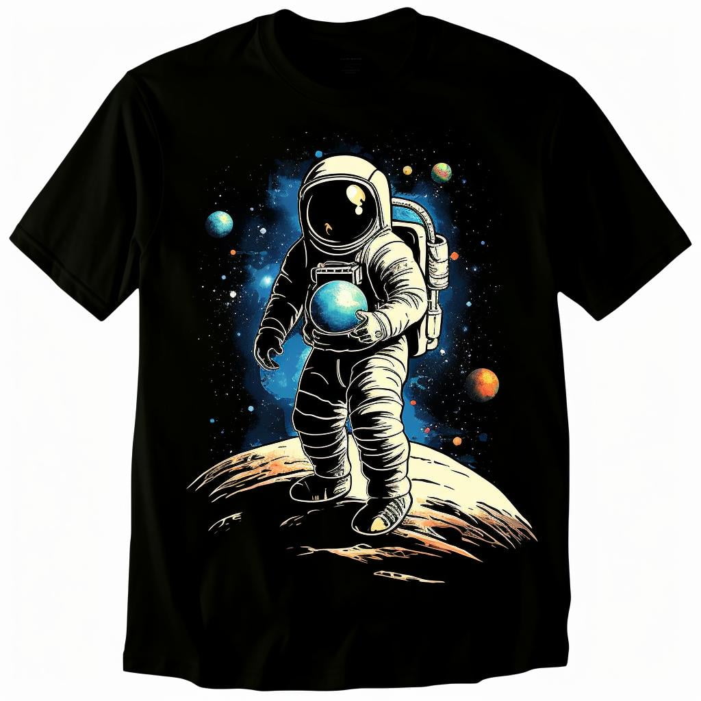 Galactic Adventure Astronaut Space Exploration Tee for Men - Walmart.com