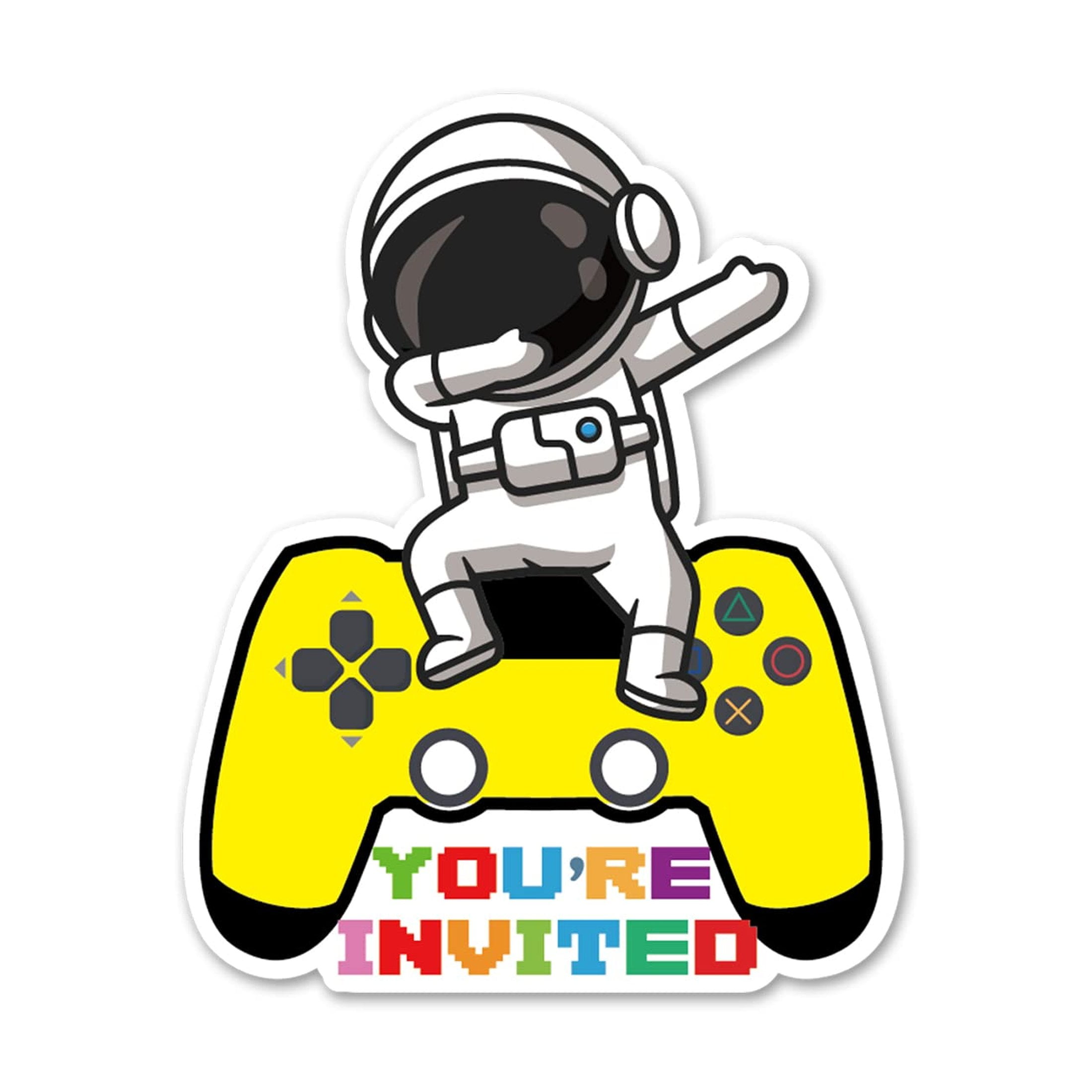 Galactic Adventure Invitations Set - 20 Astronaut Shaped Double-Sided ...