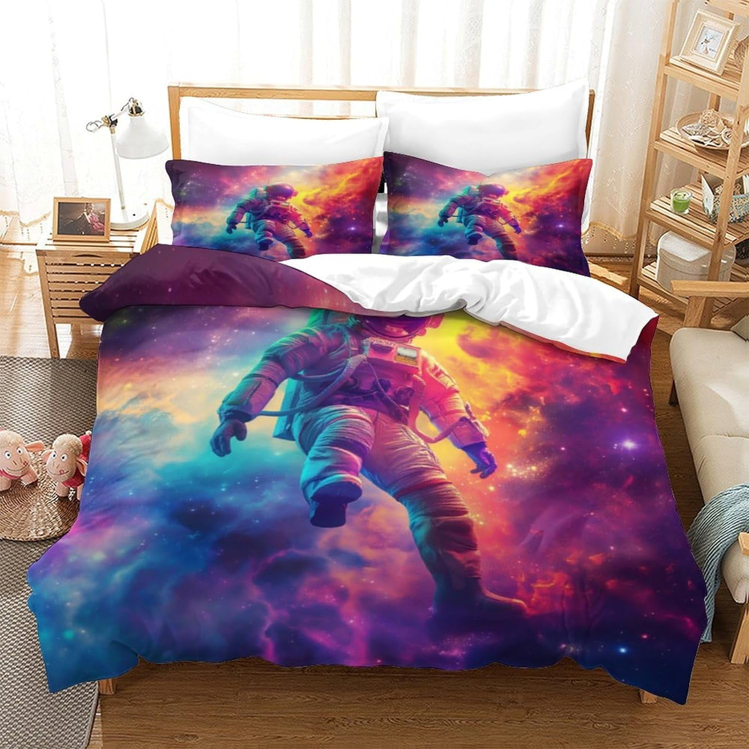 Galactic Astronaut Quilt Cover 3D Print Art Patterns Duvet Cover ...