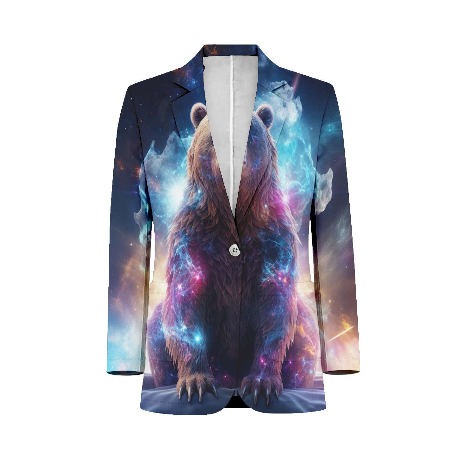 Galactic Bear In Space Mens Suits Shawl Collar Slim Fit Suit Mens Groom ...