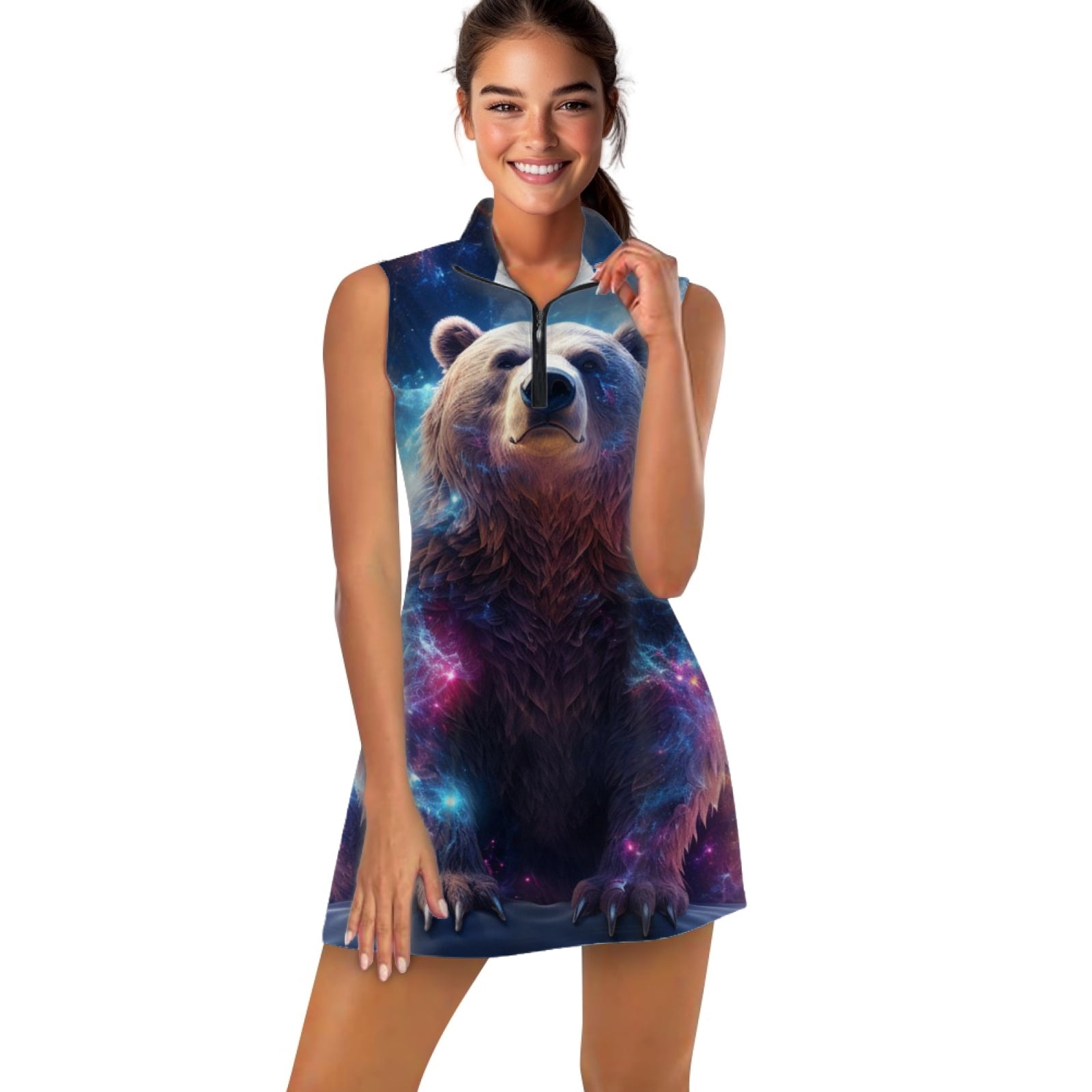 Galactic Bear in Space Sports Dresses Women Tennis Dress with Separate ...