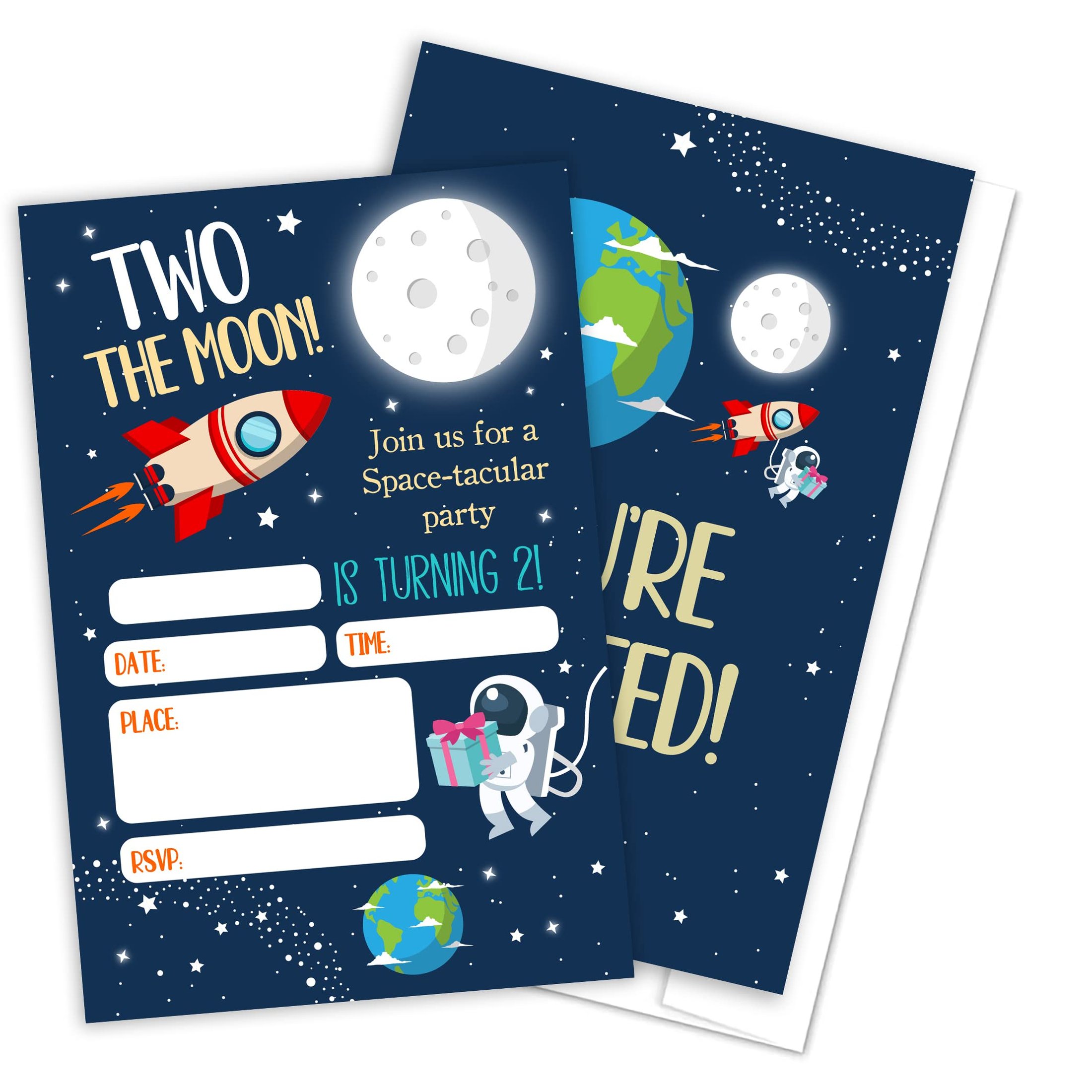 Galactic Celebration Invitation Cards - Set of 20 with Envelopes for ...