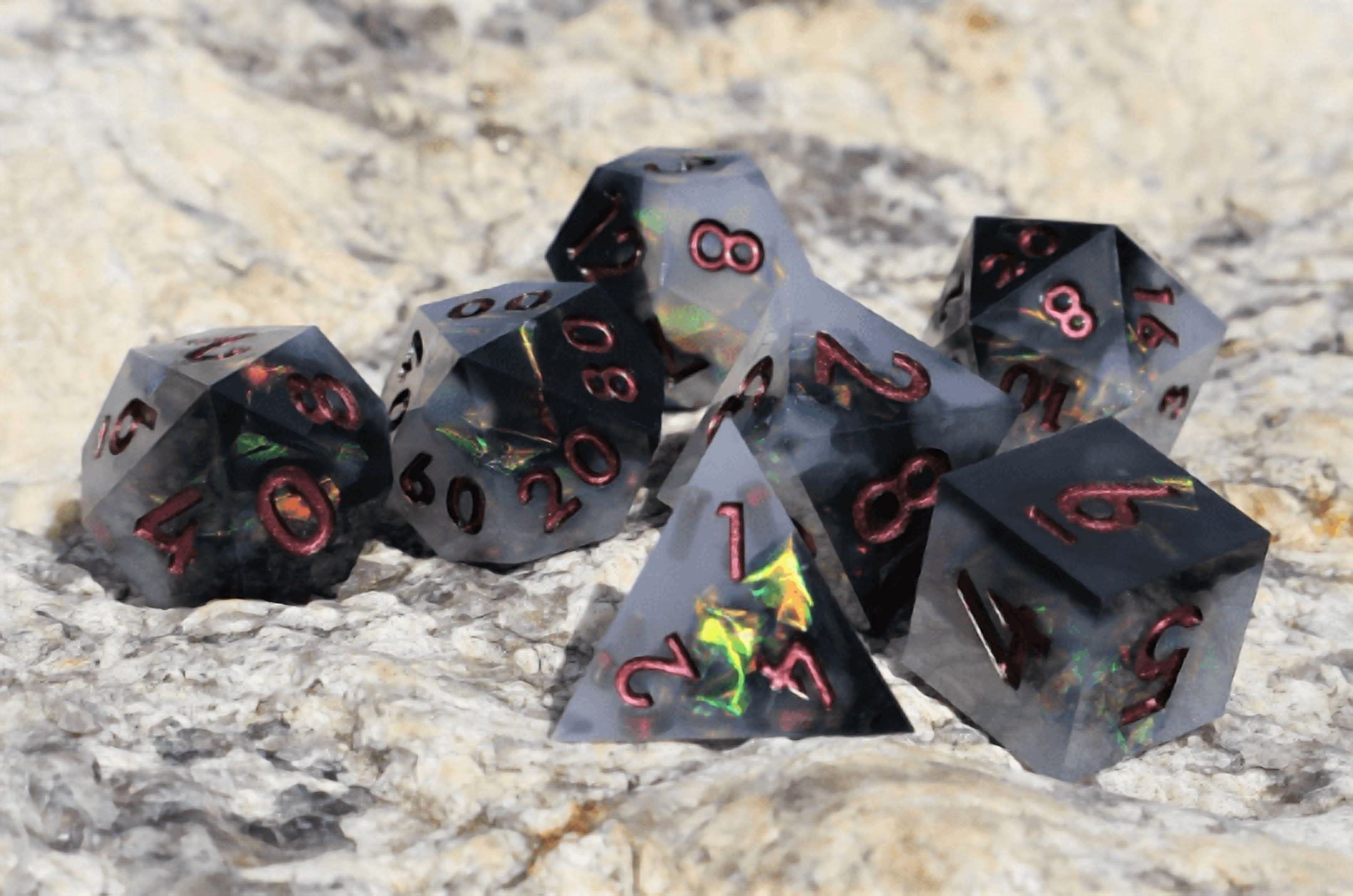 Galactic Cookies & Cream - Handmade Resin 7 Piece DND RPG 5e Sharp Edge ...