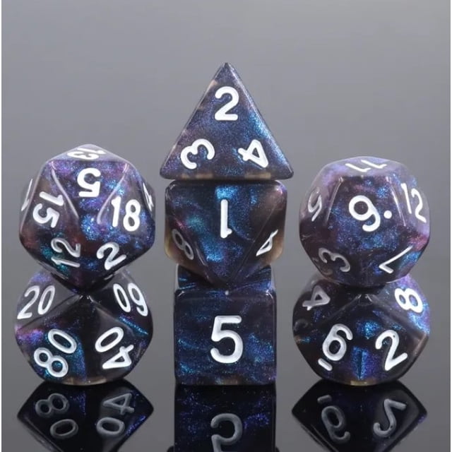 Galactic Dice Acrylic HD Dice Sets - Black Hole (Iridescent Black ...